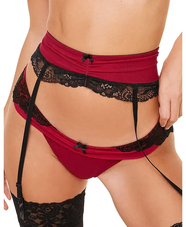 ADORE ME Clairabelle Garter Belt - Dark Red
