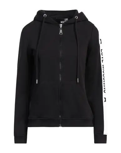Moschino Cotton-elastane French Terry Zip-up Hoodie With Logo Detail - Black