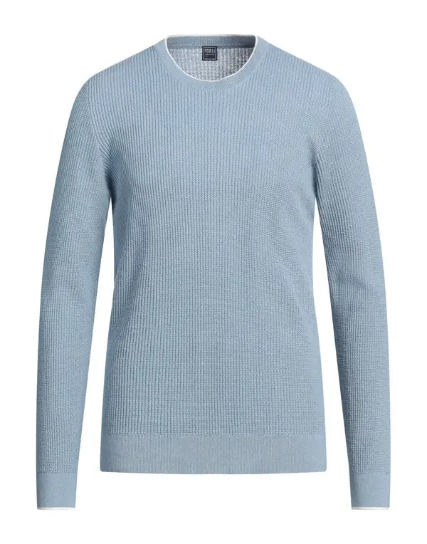 Fedeli Crewneck Long Sleeve Sweater - Blue
