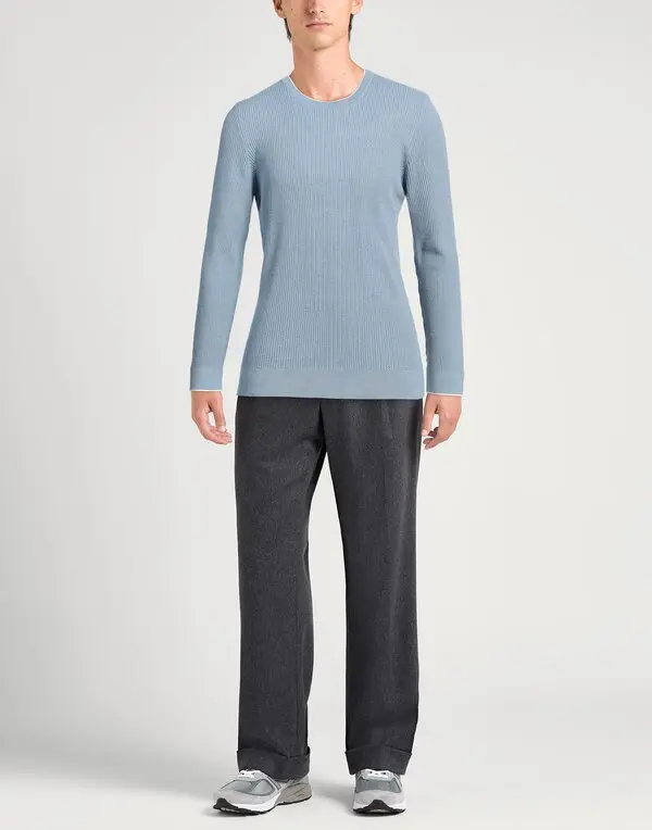 Fedeli Crewneck Long Sleeve Sweater - Blue