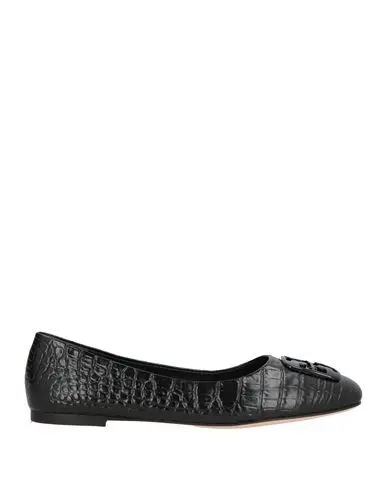 Tory Burch Leather Ballet Flats - Black