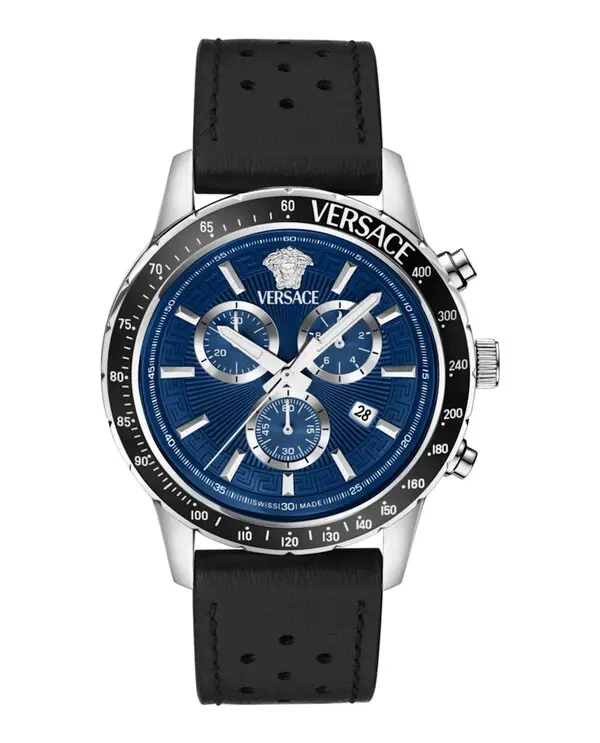 Versace Sport Chrono Leather Vezca0124 - Stainless Steel