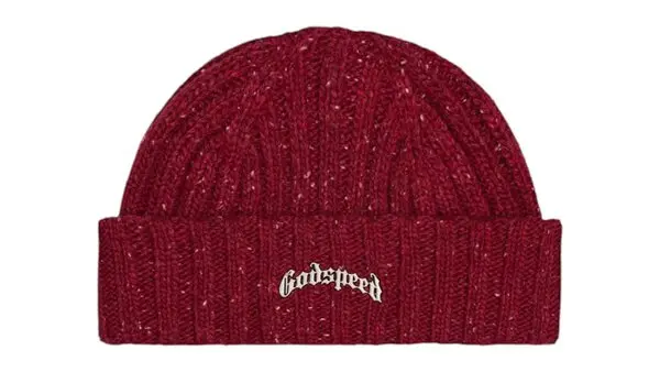 GODSPEED Logo Emblem Beanie - Burgundy Speckle