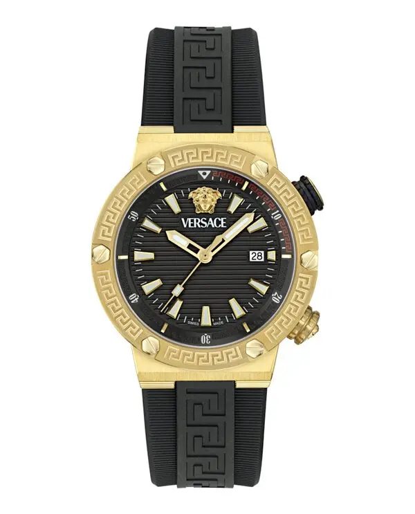 Versace Greca Logo Diver Strap Watch - Stainless Steel