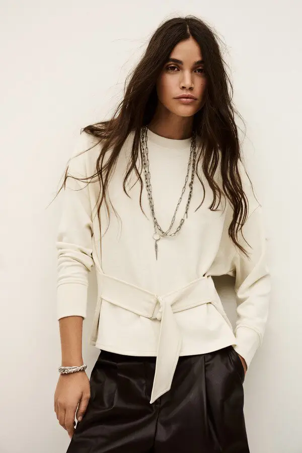Ba&sh Borea Belted Sweatshirt