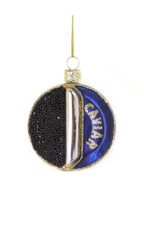 CODY FOSTER & CO Caviar Tin Ornament In Blue