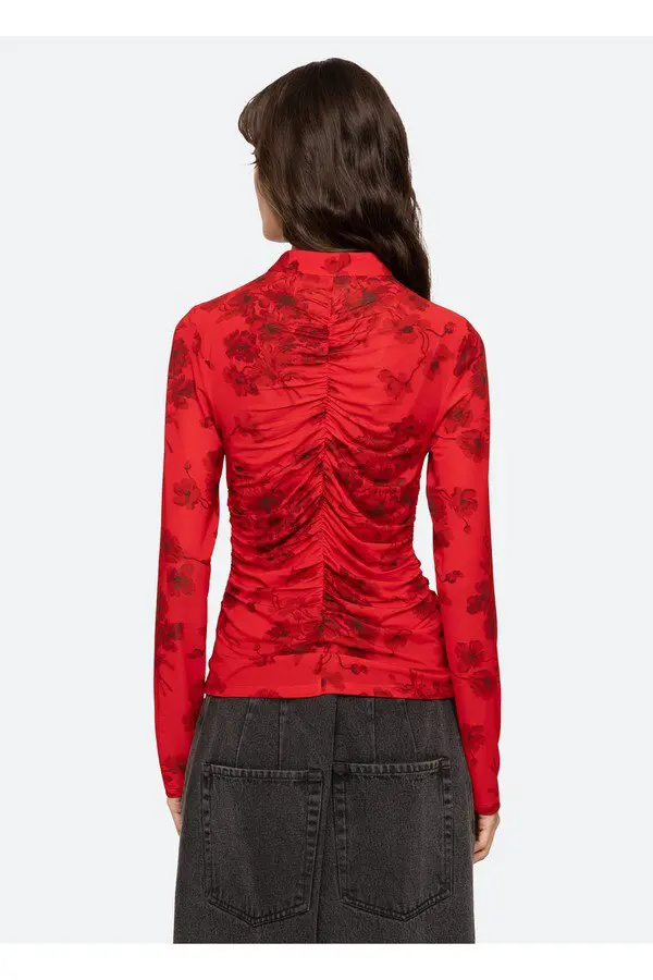 Sea Cornelia Long-sleeve Floral Top - Red