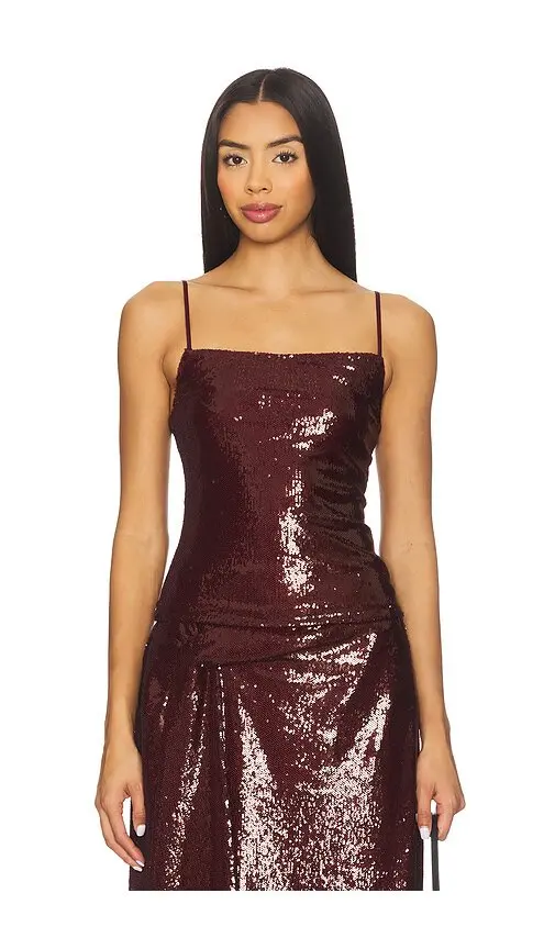 KATE BARTON Sequin Column Tank Top