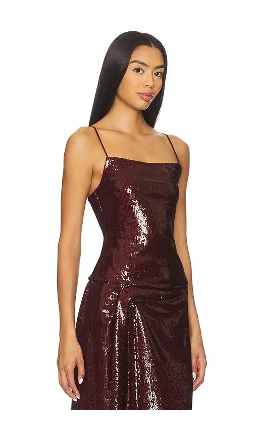 KATE BARTON Sequin Column Tank Top