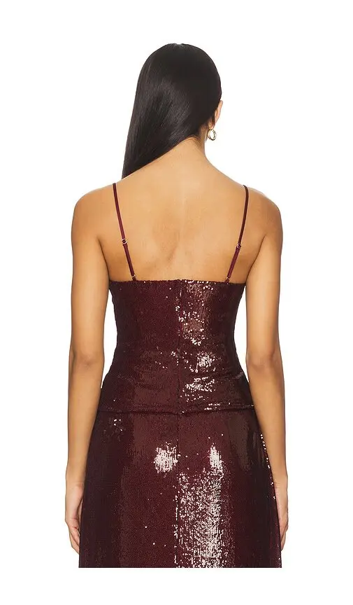 KATE BARTON Sequin Column Tank Top