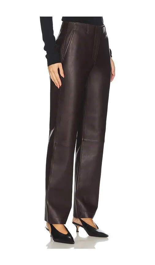 Theory Straight Classic Leather Pant