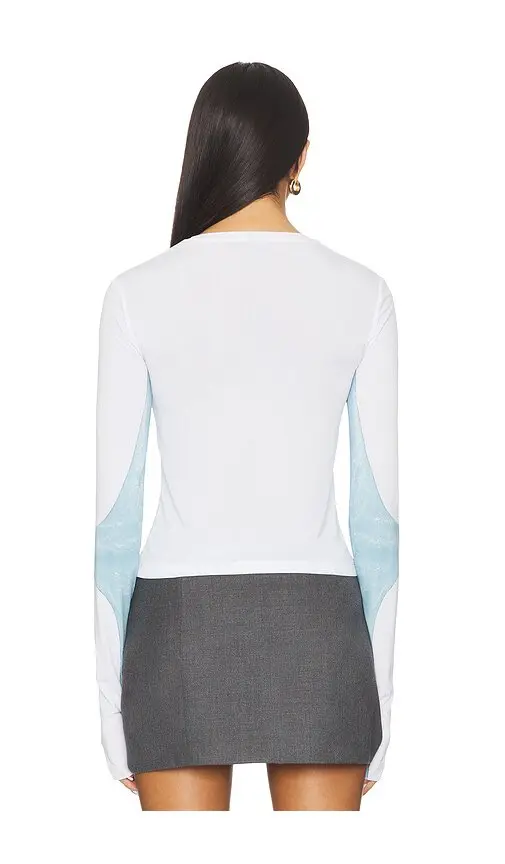 KATE BARTON Illusion Print Long Sleeve Zip-up Top