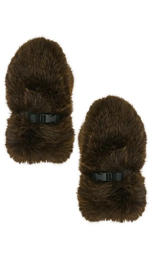 Jocelyn Faux Fox Mittens - Chocolate