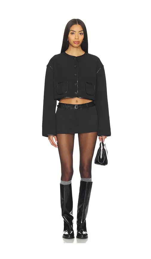Lioness Cropped Jacket With Button Detail