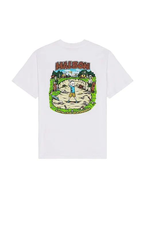 MALBON X Santa Cruz Bermuda Bunker Tee - White