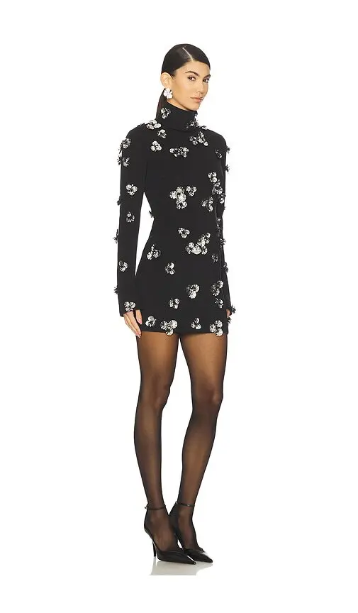 cut out embroidered dress 3-D Flower Embroidery Chiffon A-line Long Dress Sheer Short Sleeves  GLGL3352 main image 1