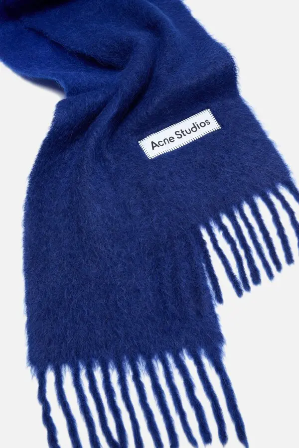 Acne Studios Wool Fringe Scarf - Blue