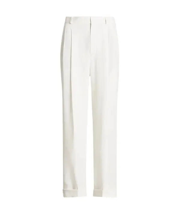 Ralph Lauren Satin Straight-leg Pants - Clubhouse Cream