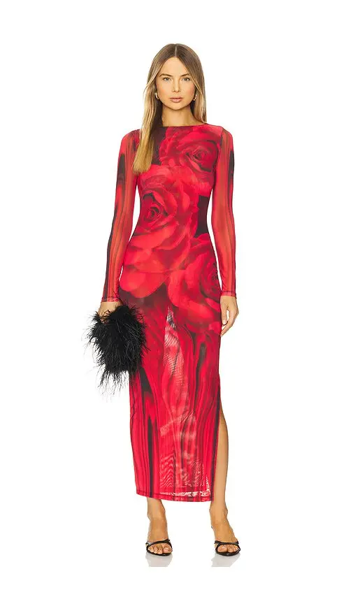 AFRM Phyll Midi Dress - Red