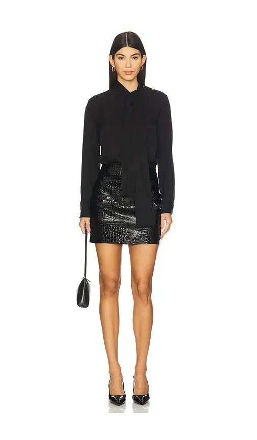 Theory Side Tie Neck Blouse
