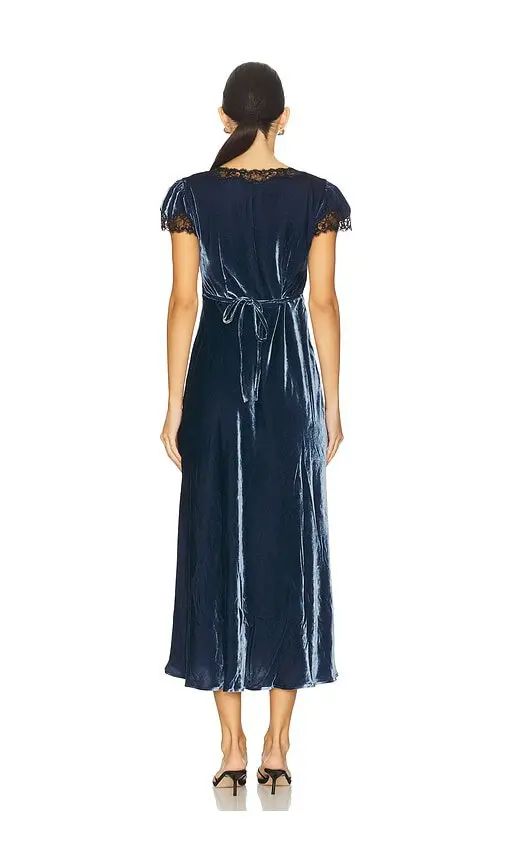 Rixo Clarice Velvet Midi Dress