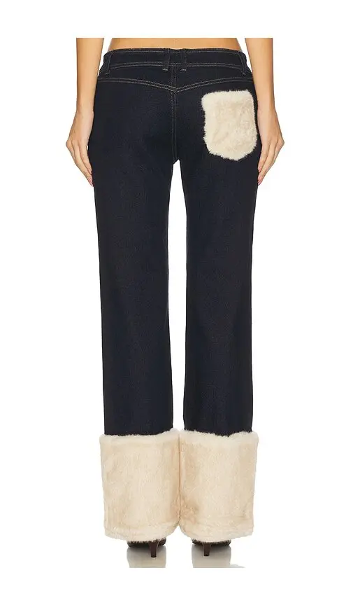 OW Desi Jeans With Faux Fur Accents