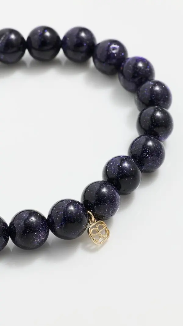 SYDNEY EVAN 14k Small Pave Starburst Charm Bracelet - Blue