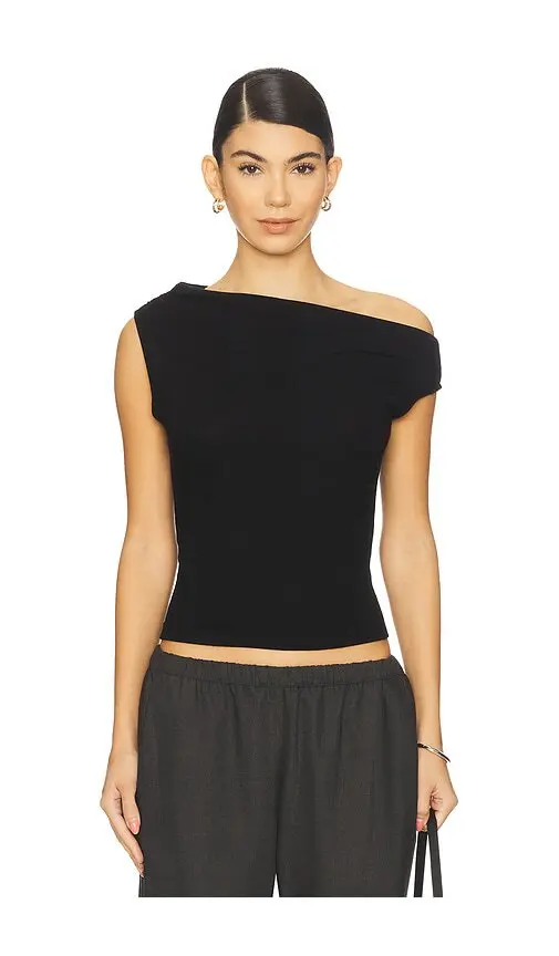 LESET Lauren Ruched Asymmetrical Top