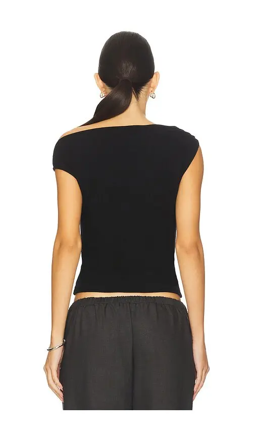 LESET Lauren Ruched Asymmetrical Top