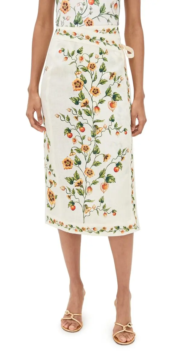 Agua Bendita Luna Uchuva Midi Wrap Skirt - Multicolor