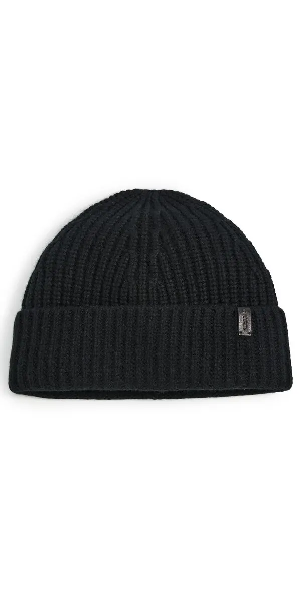 Vince Cashmere Blend Shaker Stitch Knit Beanie - Black