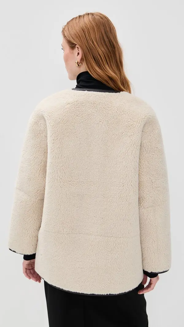 DUNST Collarless Shearling Jacket