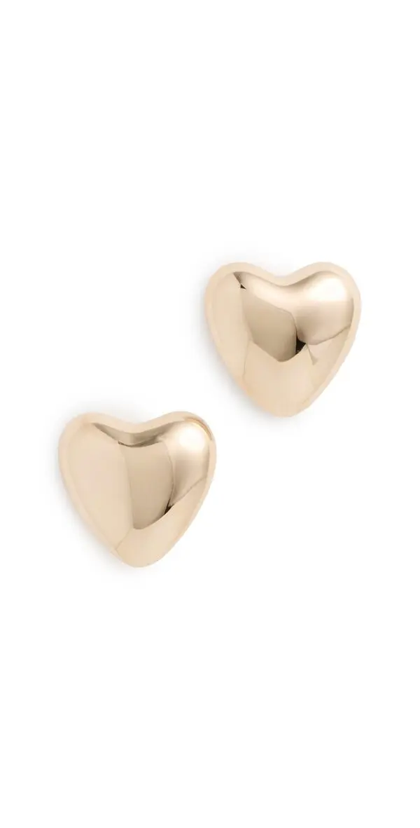 ANNIKA INEZ Mini Heart Stud Earrings - Gold