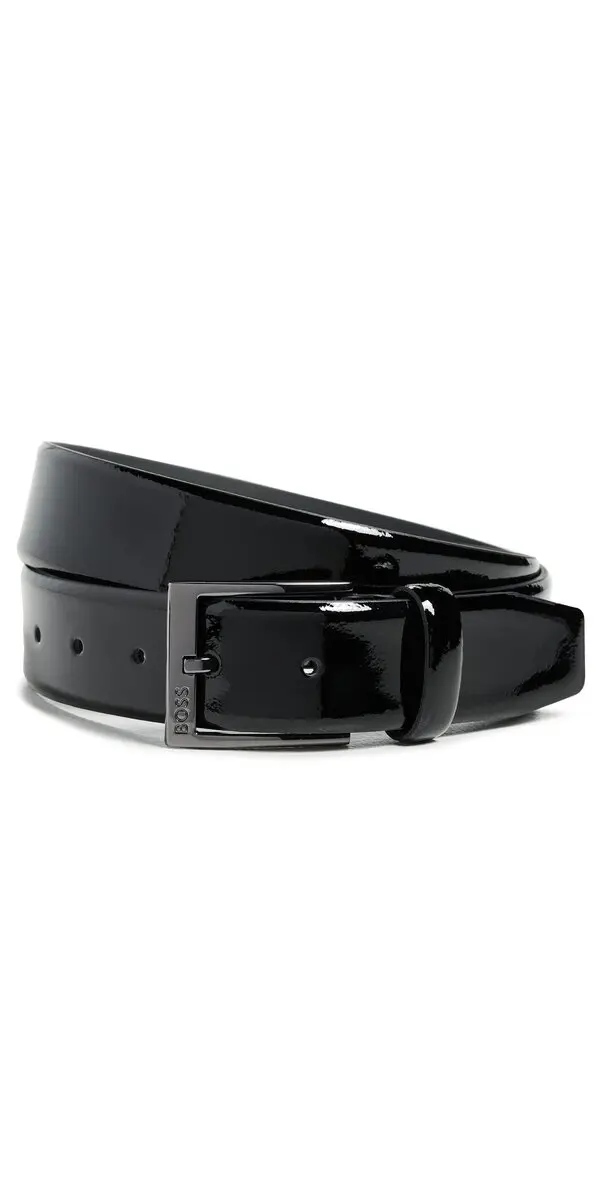BOSS Elloy Leather Belt - Black