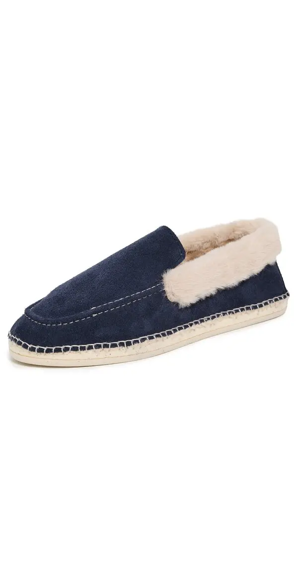 Manebí Fleece Lined Suede Slippers - Patriot Blue