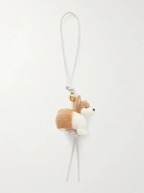 Loewe Corgi Bag Charm - White