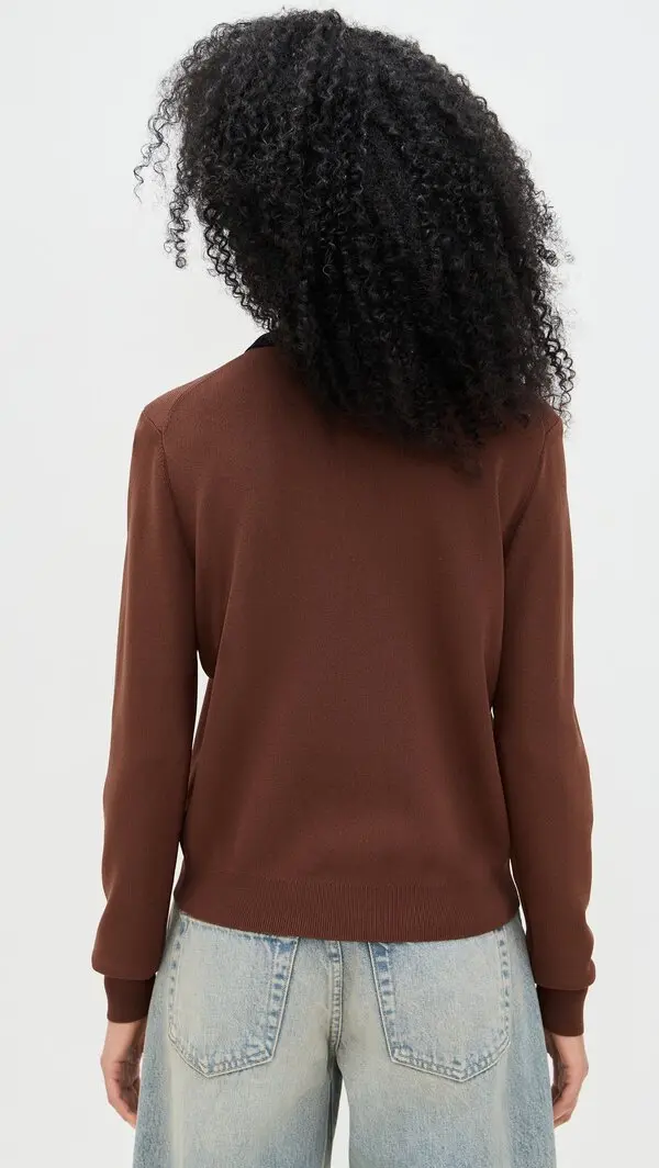 LE BOP Trompe L'oeil Layered Polo - Chocolate/black