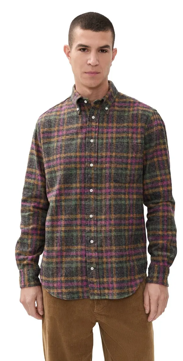 Gitman Bros Cotton Tweed Check Shirt - Multi