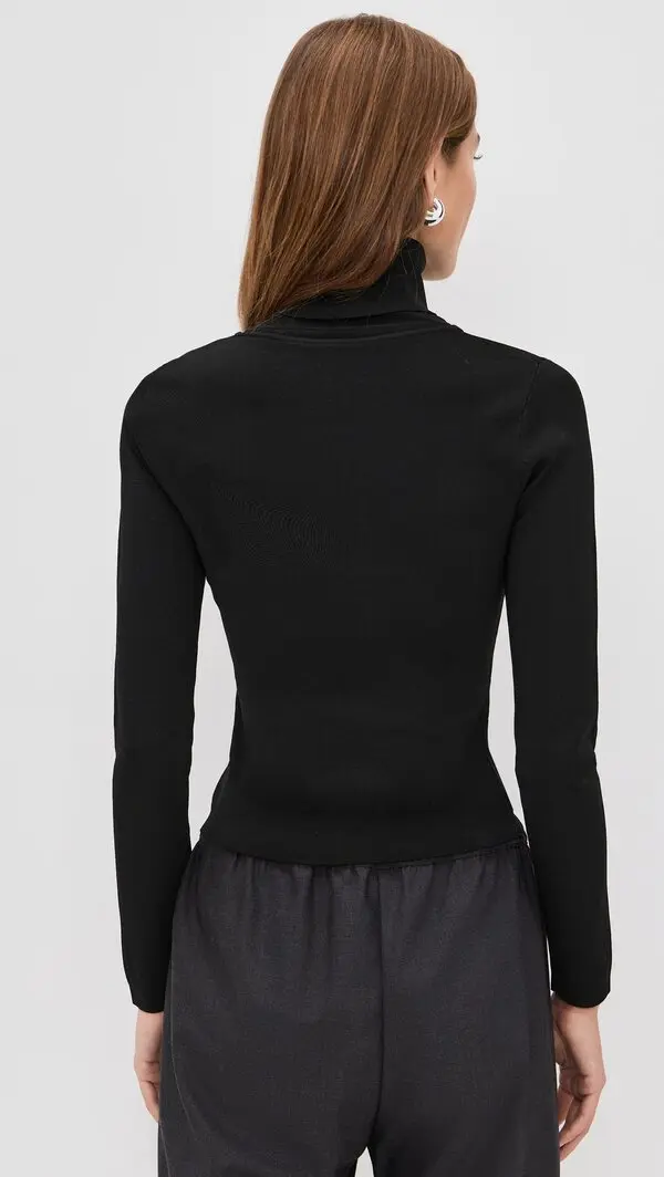 LE BOP Trompe L'oeil Layered Knit Turtleneck - Black