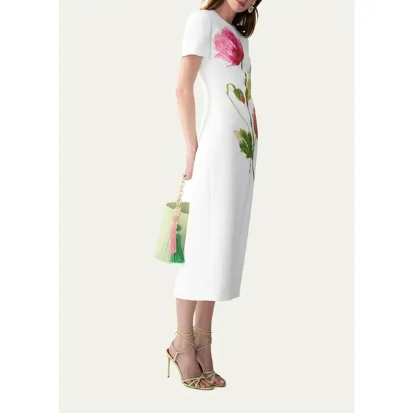Carolina Herrera Flower-print Crepe Midi Dress