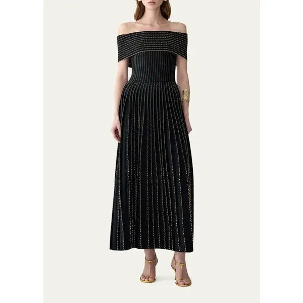 Carolina Herrera Beaded Knit Maxi Dress