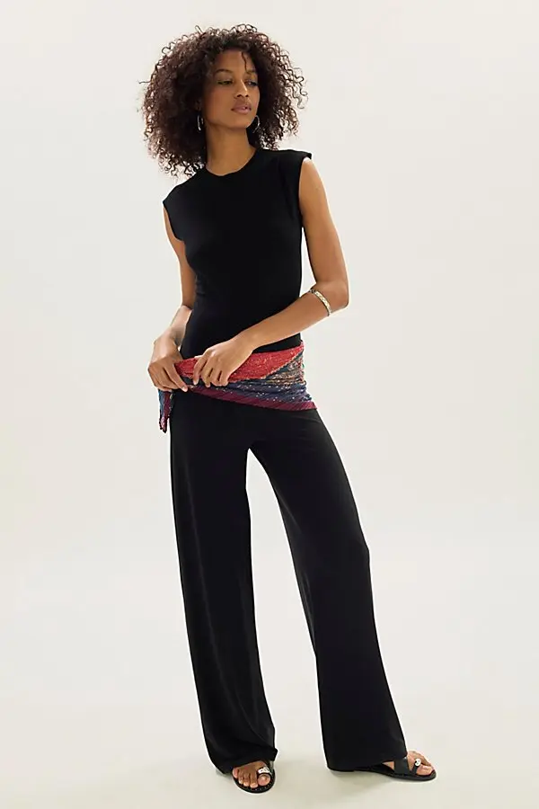 Norma Kamali Sleeveless Muscle-cut Wide-leg Jumpsuit