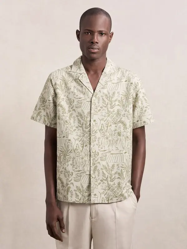LES DEUX Cotton-blend Jacquard Shirt