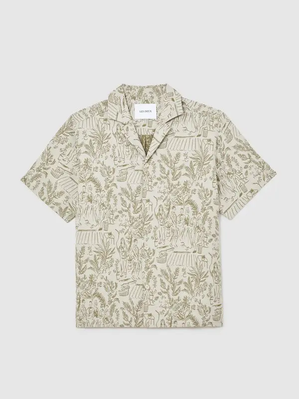 LES DEUX Cotton-blend Jacquard Shirt