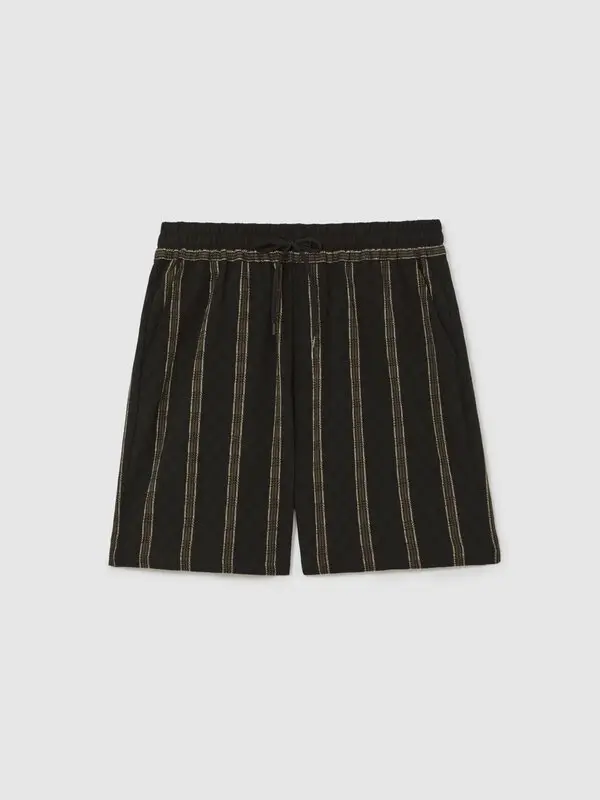 LES DEUX Textured Stripe Shorts