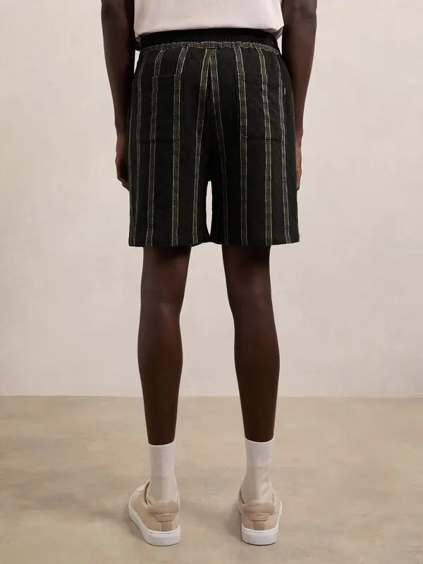 LES DEUX Textured Stripe Shorts