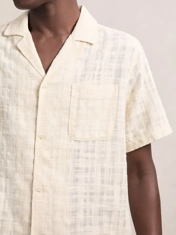 LES DEUX Cotton Textured-weave Shirt
