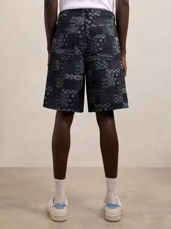 LES DEUX Jacquard Denim Shorts