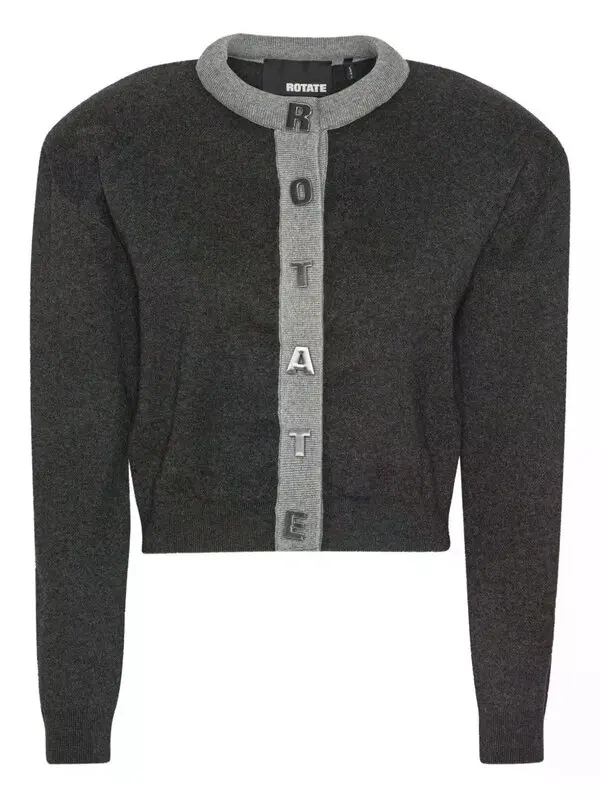 ROTATE BY BIRGER CHRISTENSEN Logo-lettering Cardigan - Grey
