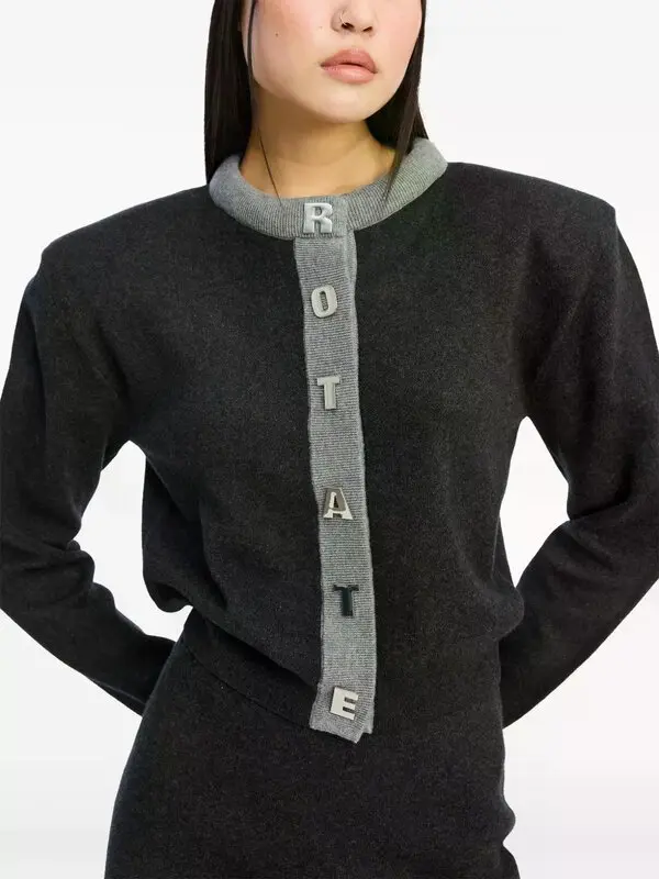 ROTATE BY BIRGER CHRISTENSEN Logo-lettering Cardigan - Grey